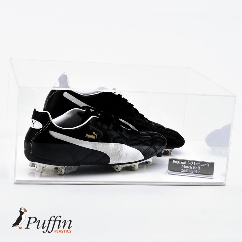 Trainer Display Case - White Double | Puffin Plastics