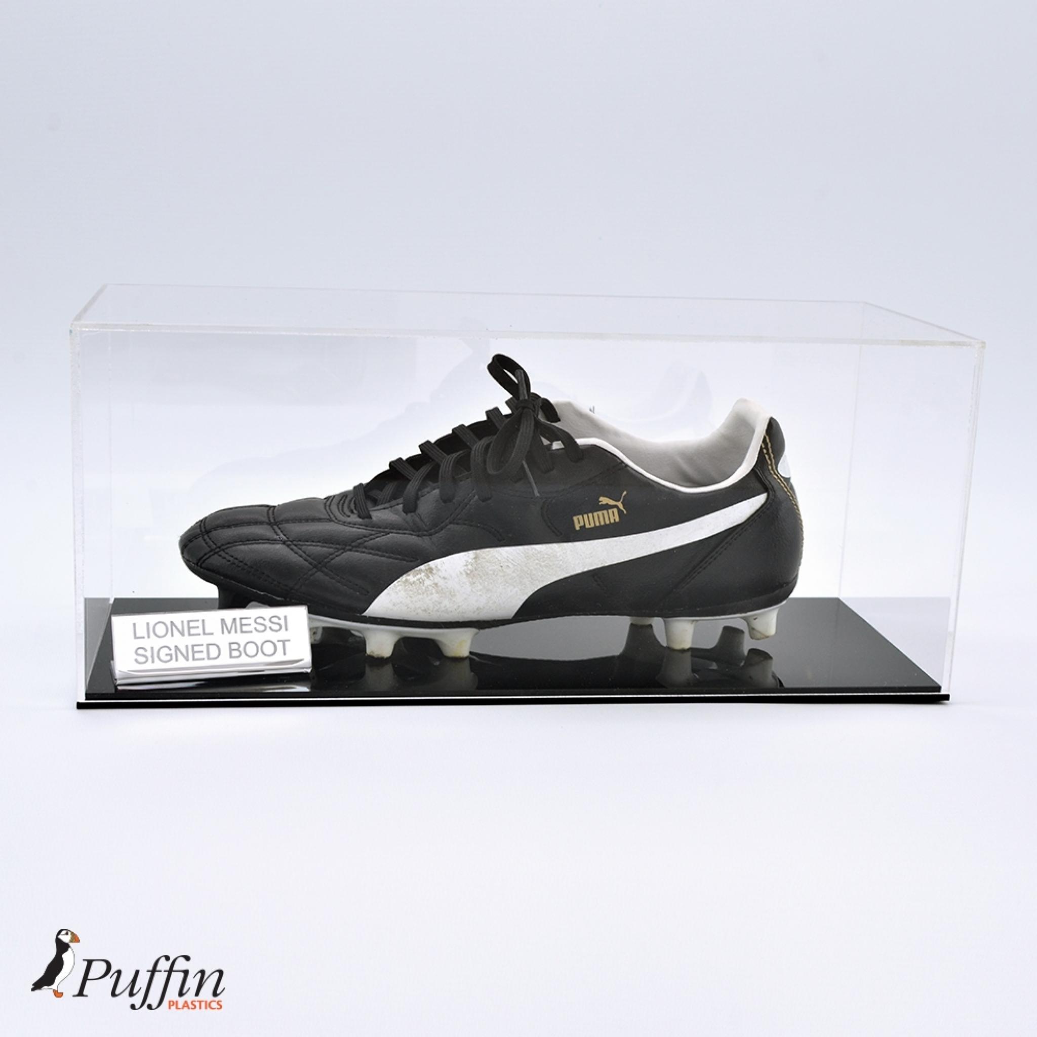 Football Boot Display Case - Single Boot | Puffin Plastics