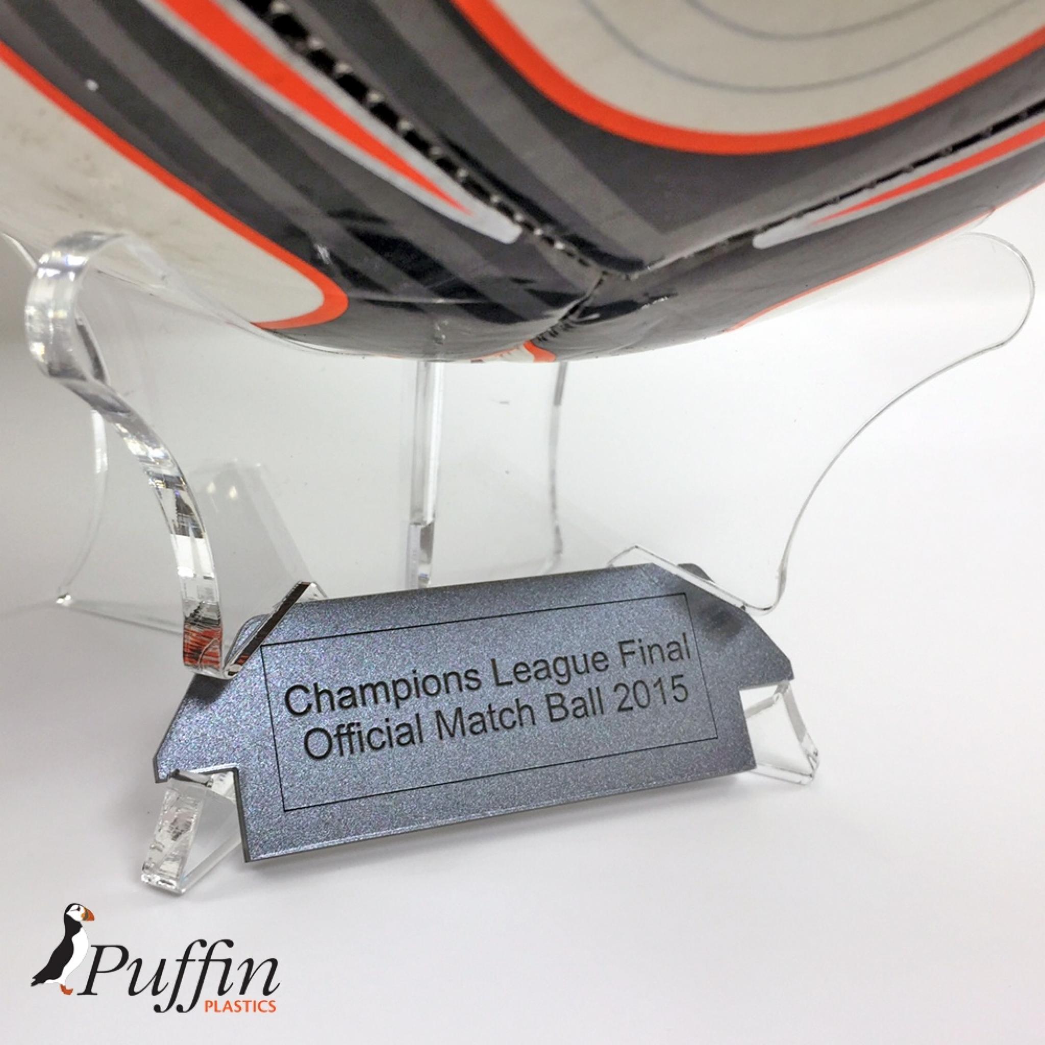 Inscribed Football Display Stand/Rise Plinth | Puffin Plastics