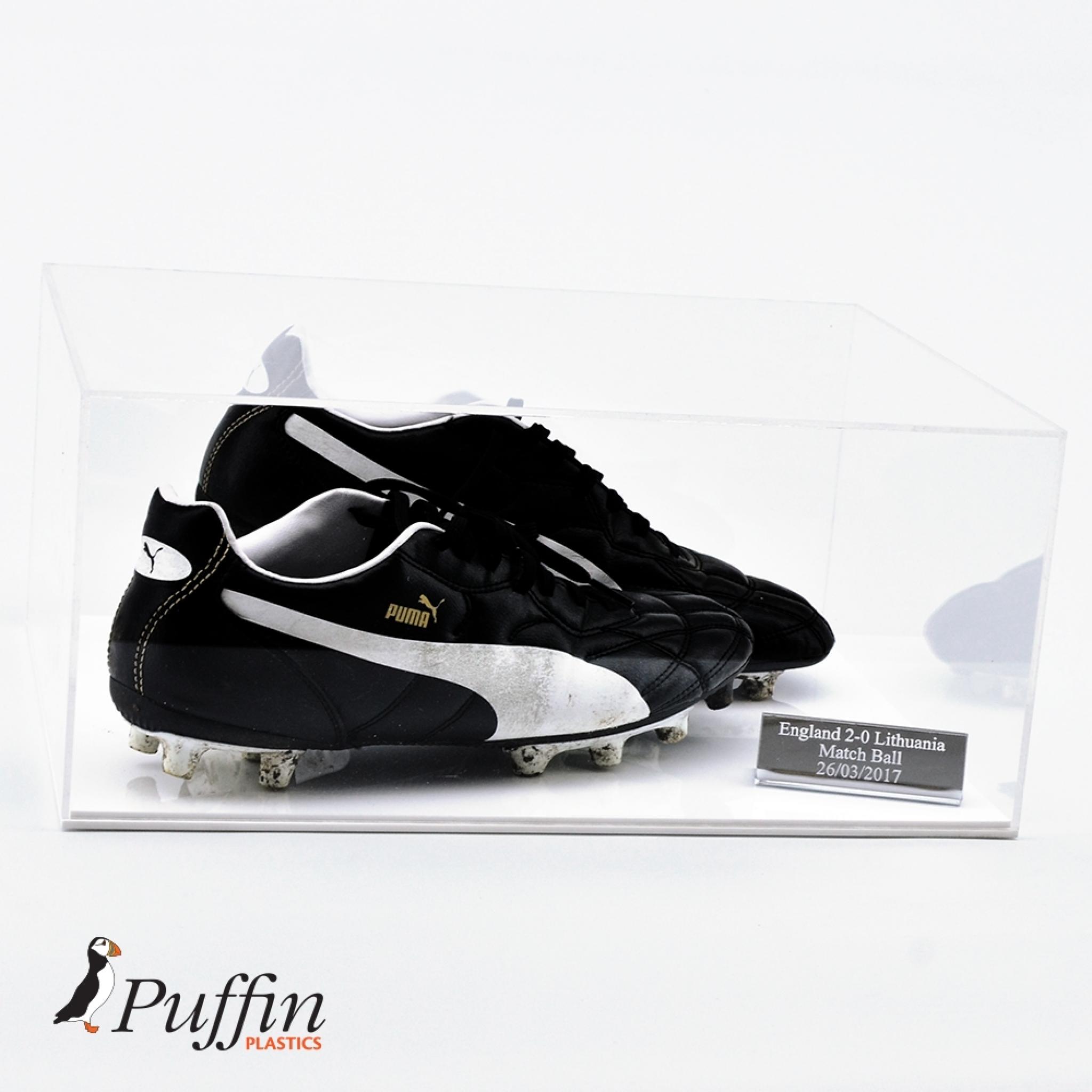 Trainer Display Case - White Double | Puffin Plastics
