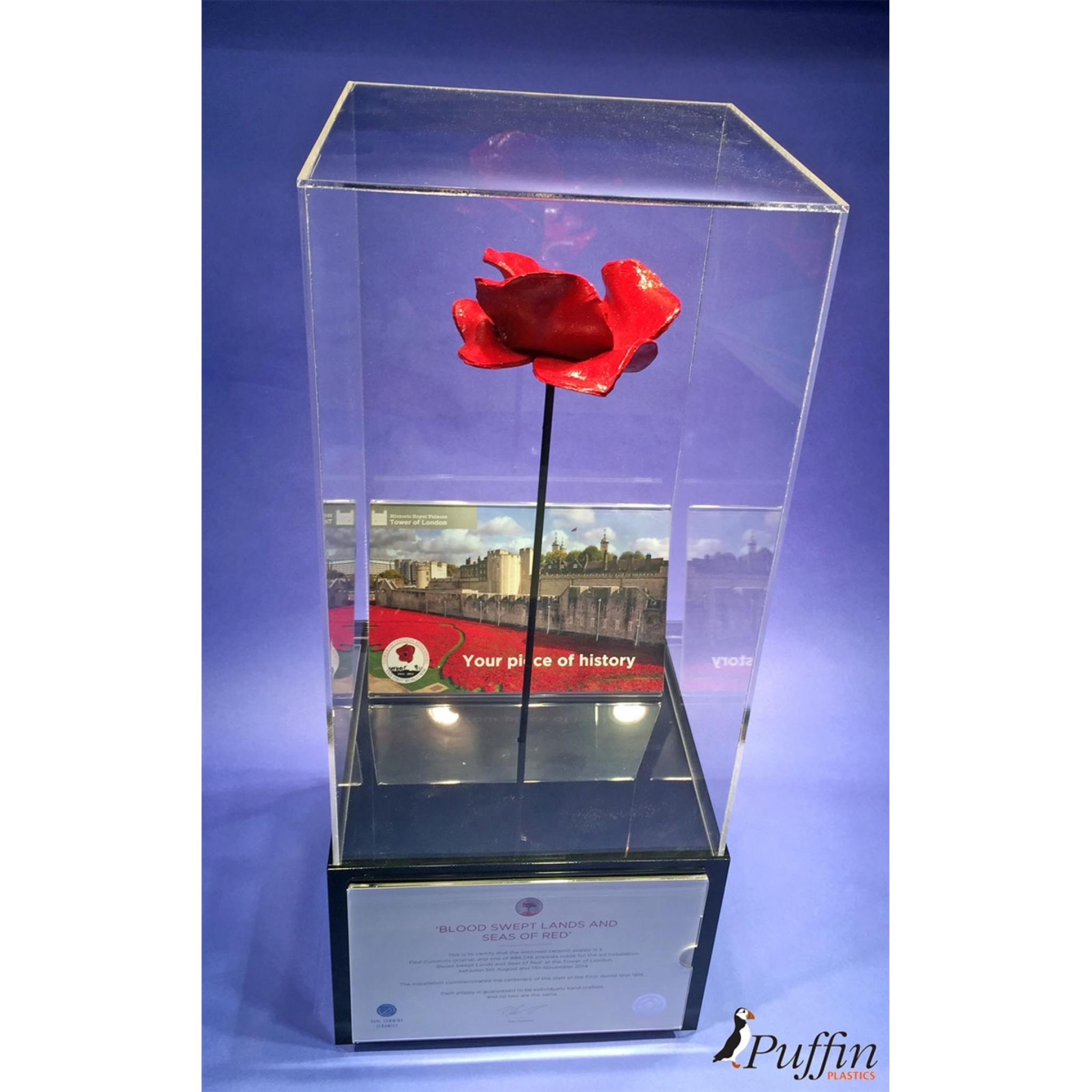 Poppy Display Case (WITH STEM) | Puffin Plastics