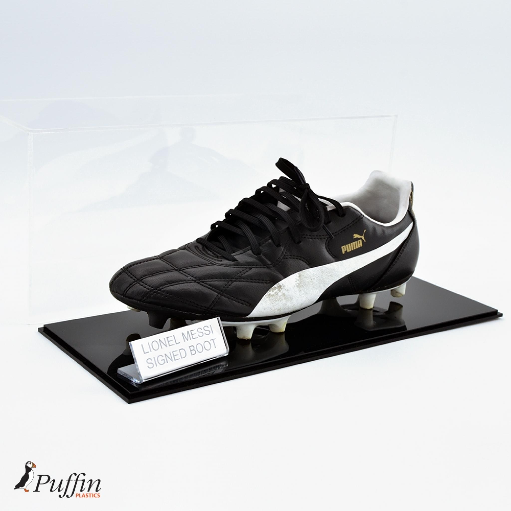 Rugby Boot Display Case - Single Boot | Puffin Plastics