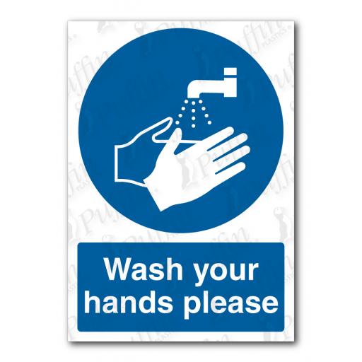 Safety Signs - Mandatory Signs - Wash Your Hands Please Sign