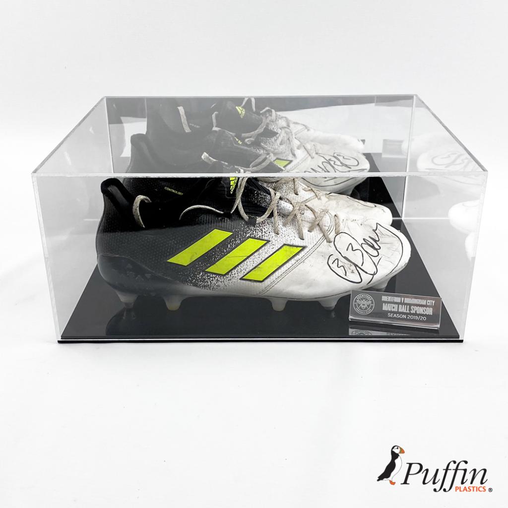 Football Boot Display Case - Double Boot | Puffin Plastics