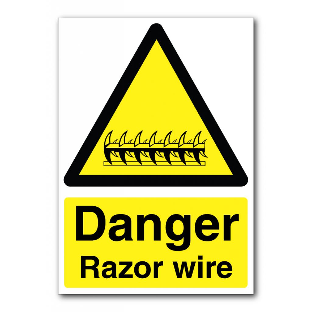 Safety Signs - Hazard Signs - Danger Razor Wire Sign