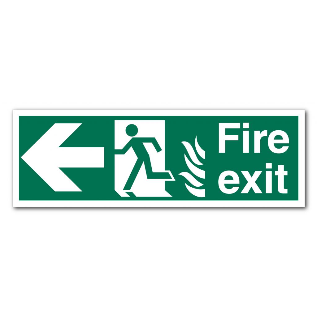 Safety Signs - Safety Condition Signs - Fire Exit Left NHS Sign