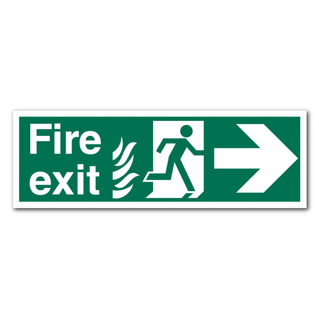 Safety Signs - Safety Condition Signs - Fire Exit Right NHS Sign