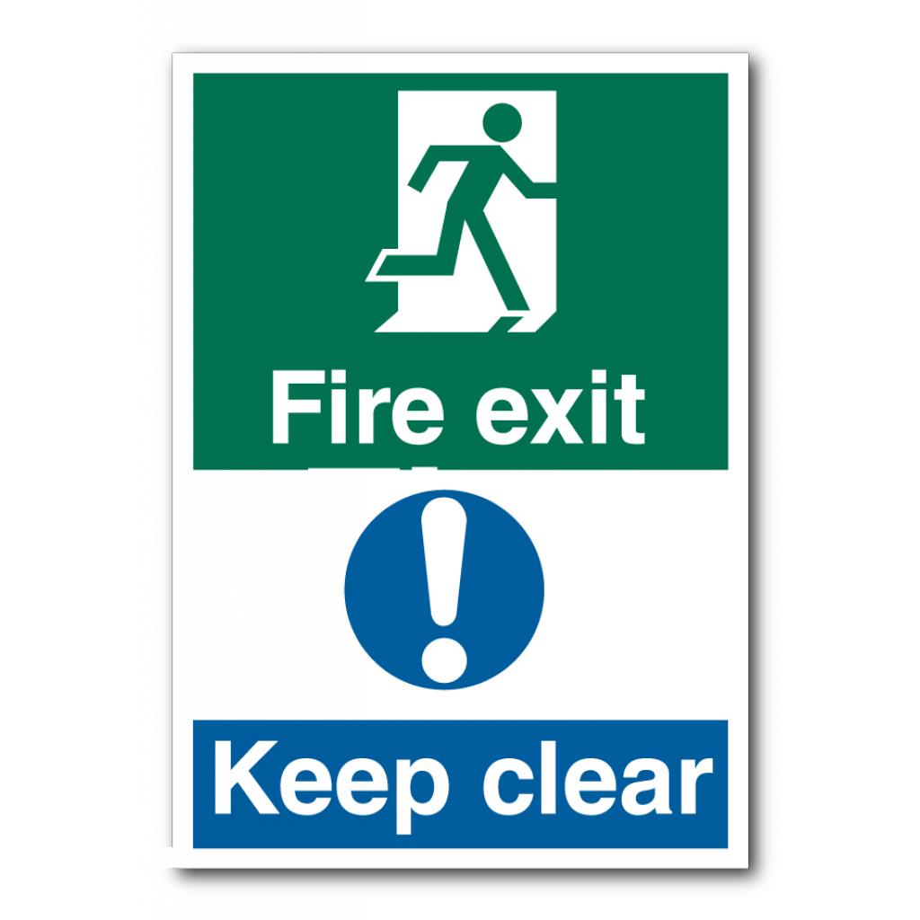 Safety Signs - Safety Condition Signs - Fire Exit Keep Clear V2 Sign