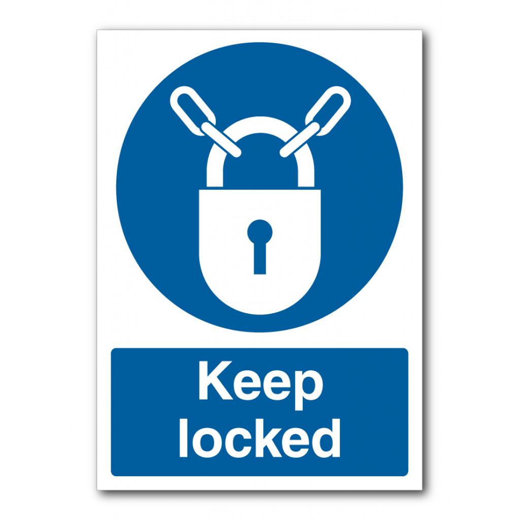 Safety Signs - Mandatory Signs - Keep Locked Sign
