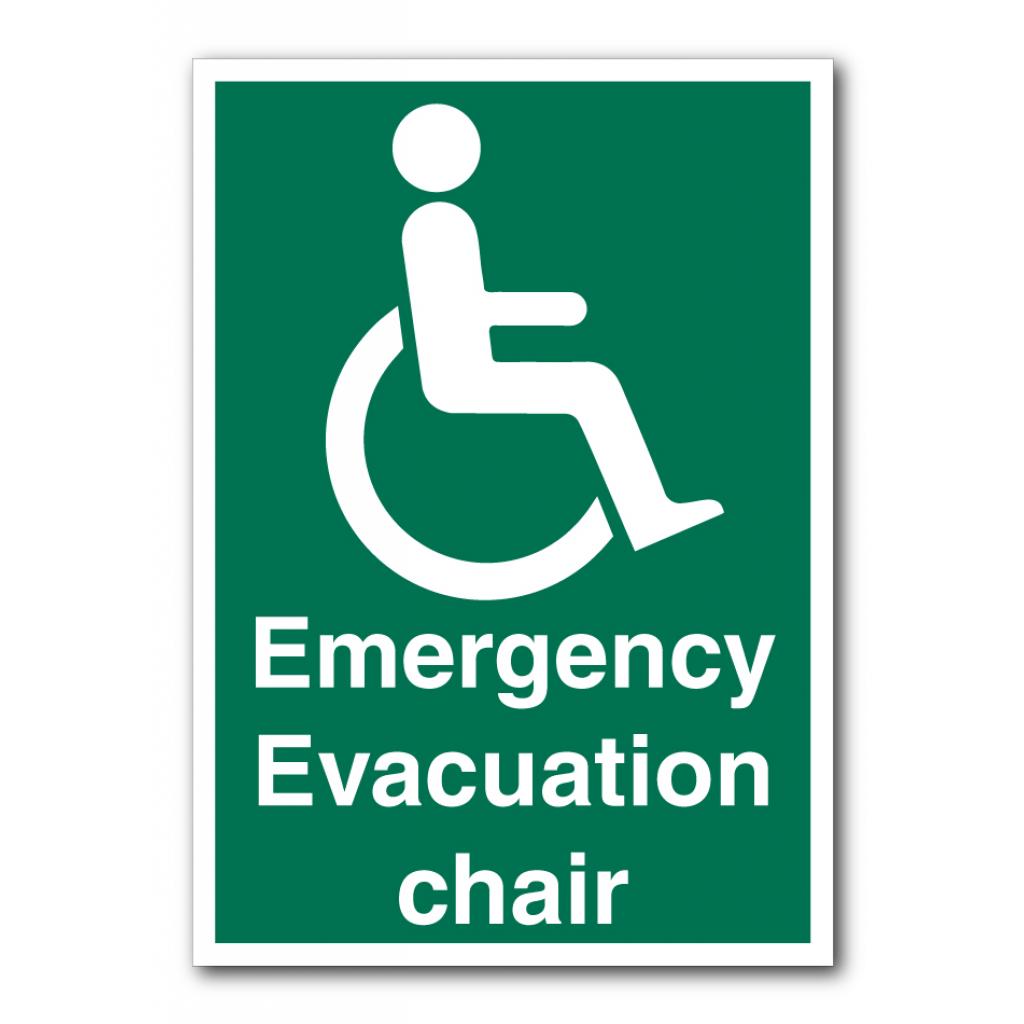 Emergency Evacuation Chair Sign | Puffin Plastics