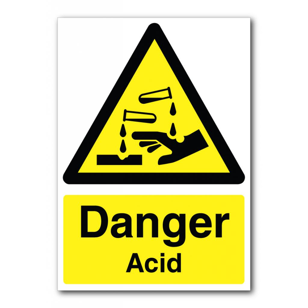 Safety Signs - Hazard Signs - Danger Acid Sign