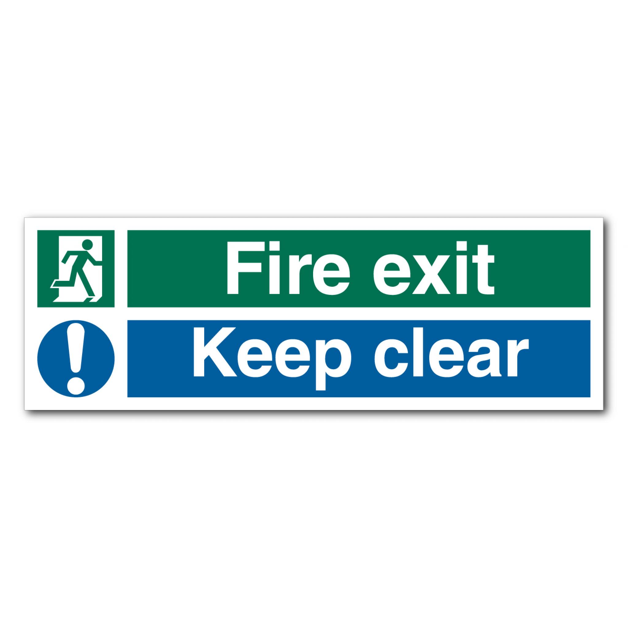 Safety Signs - Safety Condition Signs - Fire Exit Keep Clear V2 Sign