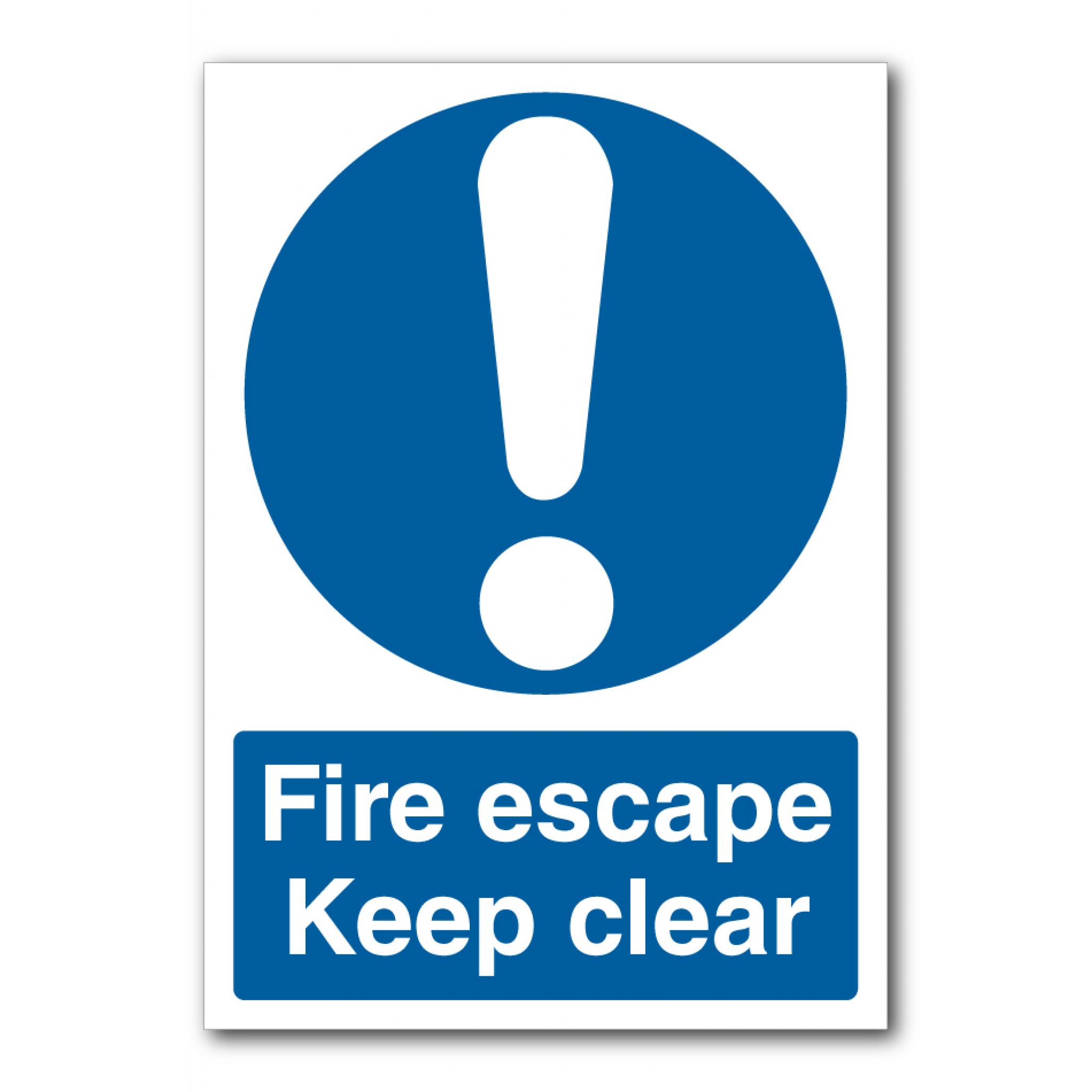 Safety Signs - Mandatory Signs - Fire Escape Keep Clear Sign