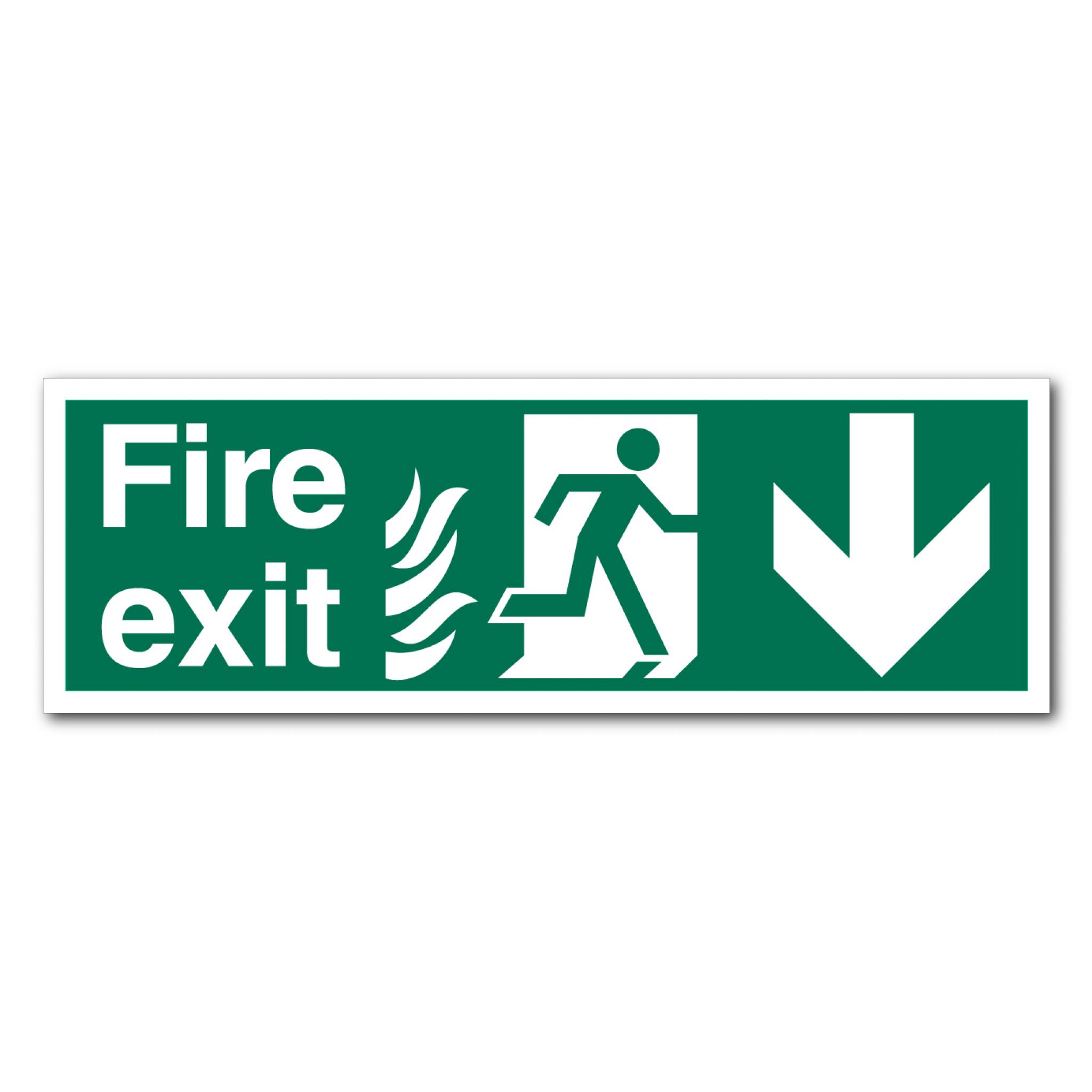 Safety Signs - Safety Condition Signs - Fire Exit Down NHS Sign