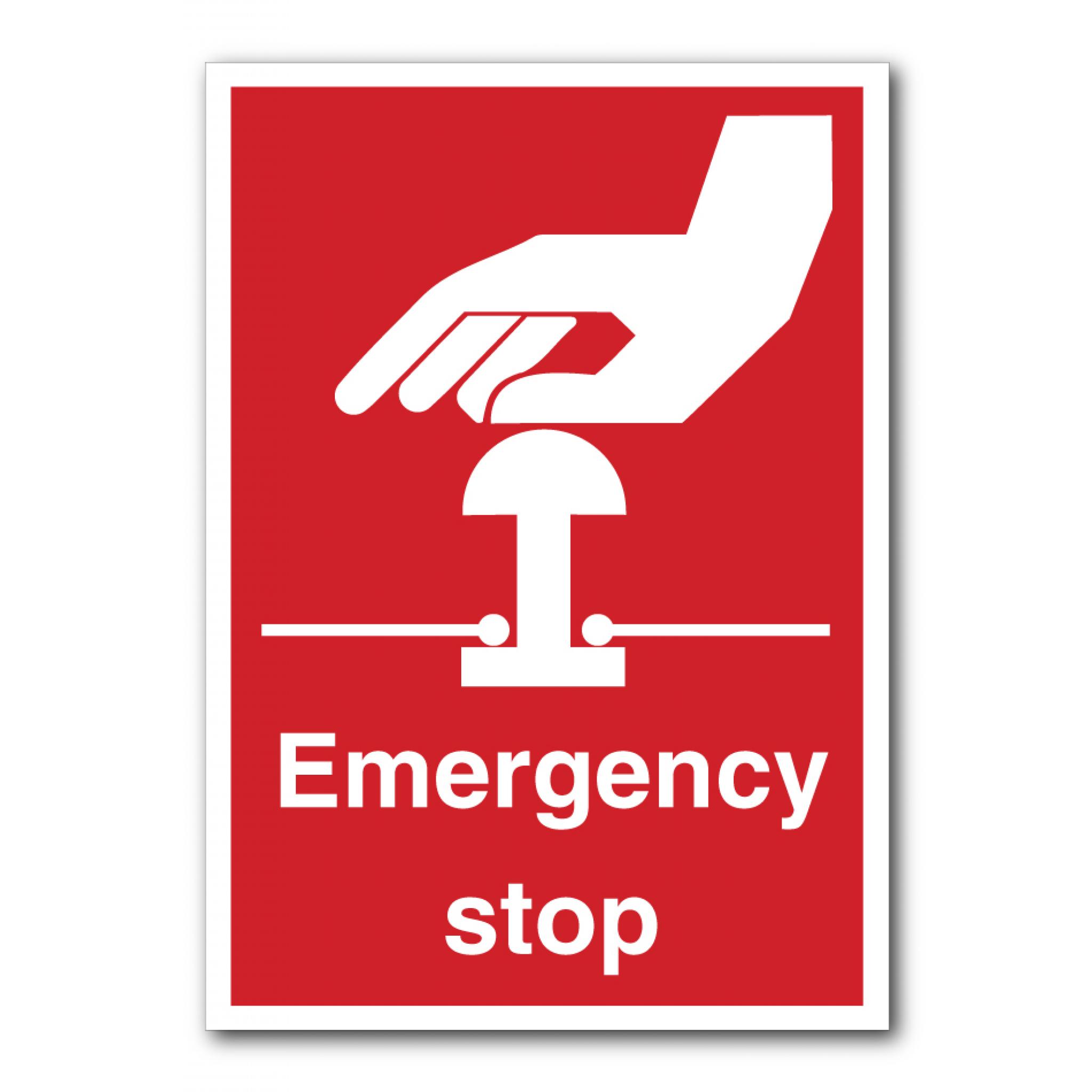 Safety Signs - Prohibition Signs - Emergency Stop Sign