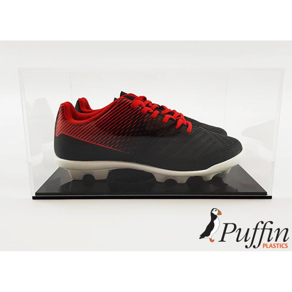 Child Rugby Boot Display Case - Double | Puffin Plastics