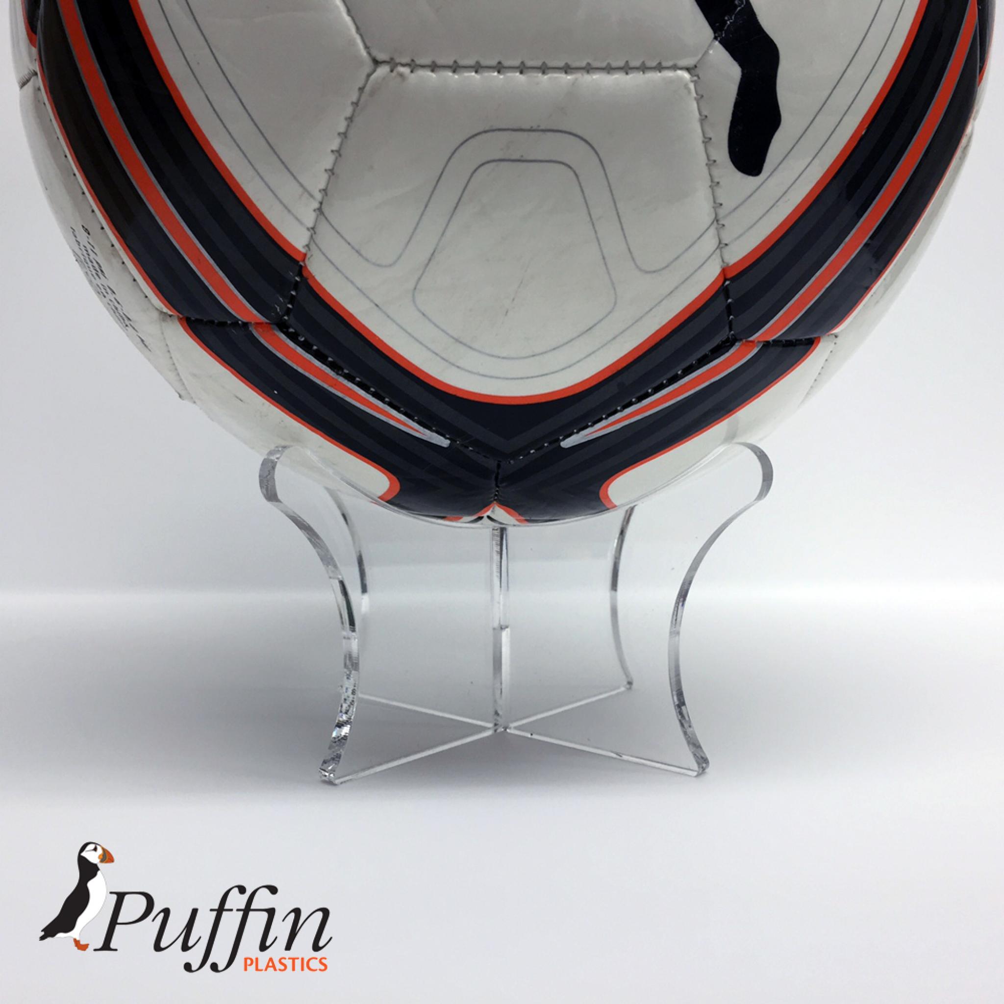 Football Display Stand Plinth - Clear | Puffin Plastics