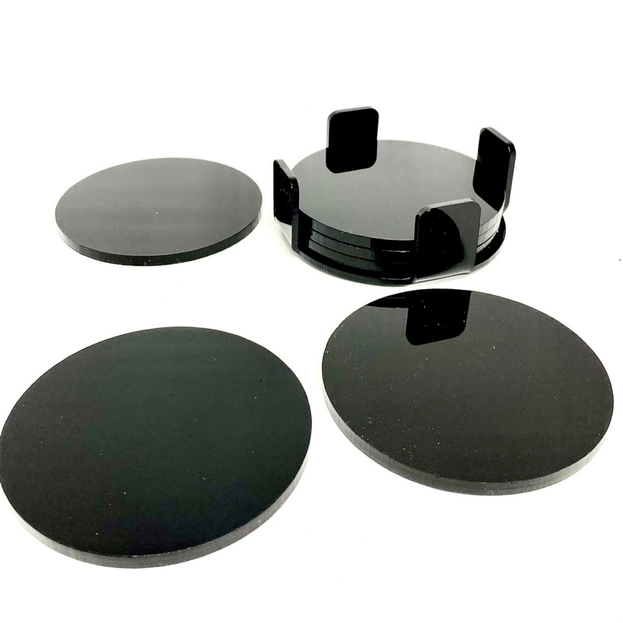 Black Coasters - 6 Pack | Puffin Plastics | Puffin Plastics
