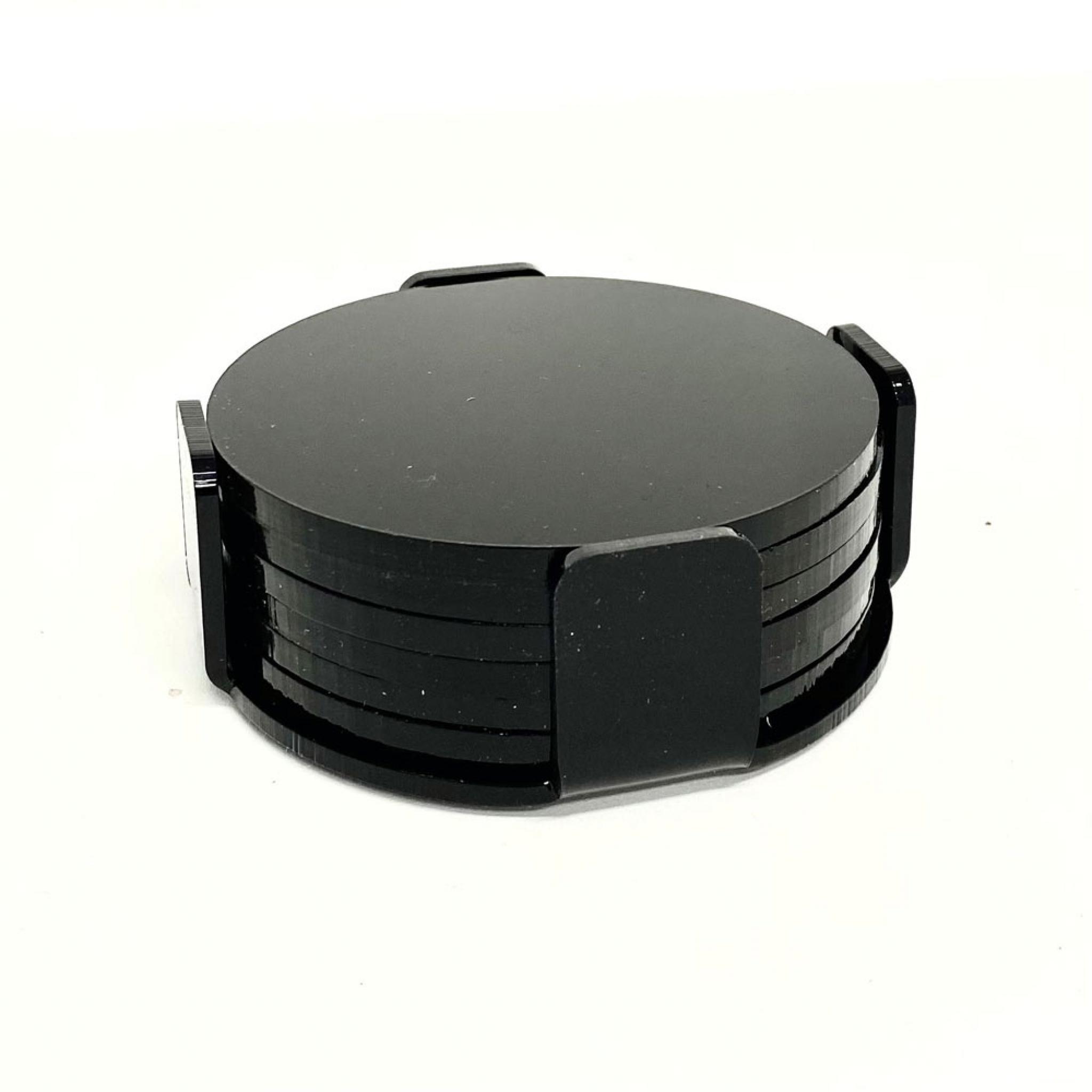 Black Coasters - 6 Pack | Puffin Plastics | Puffin Plastics