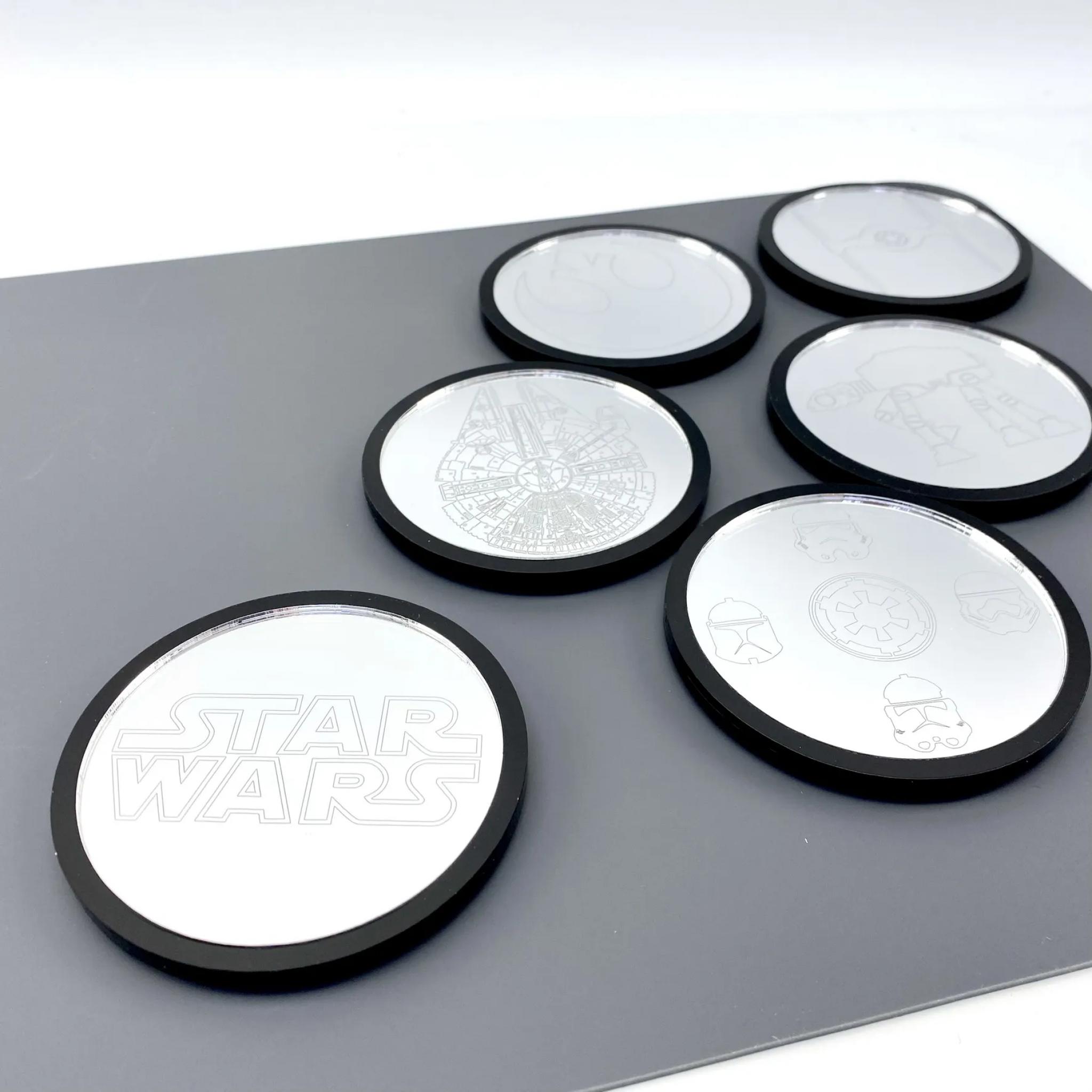 Star Wars Mirror Coasters - 6 Pack | Puffin Plastics