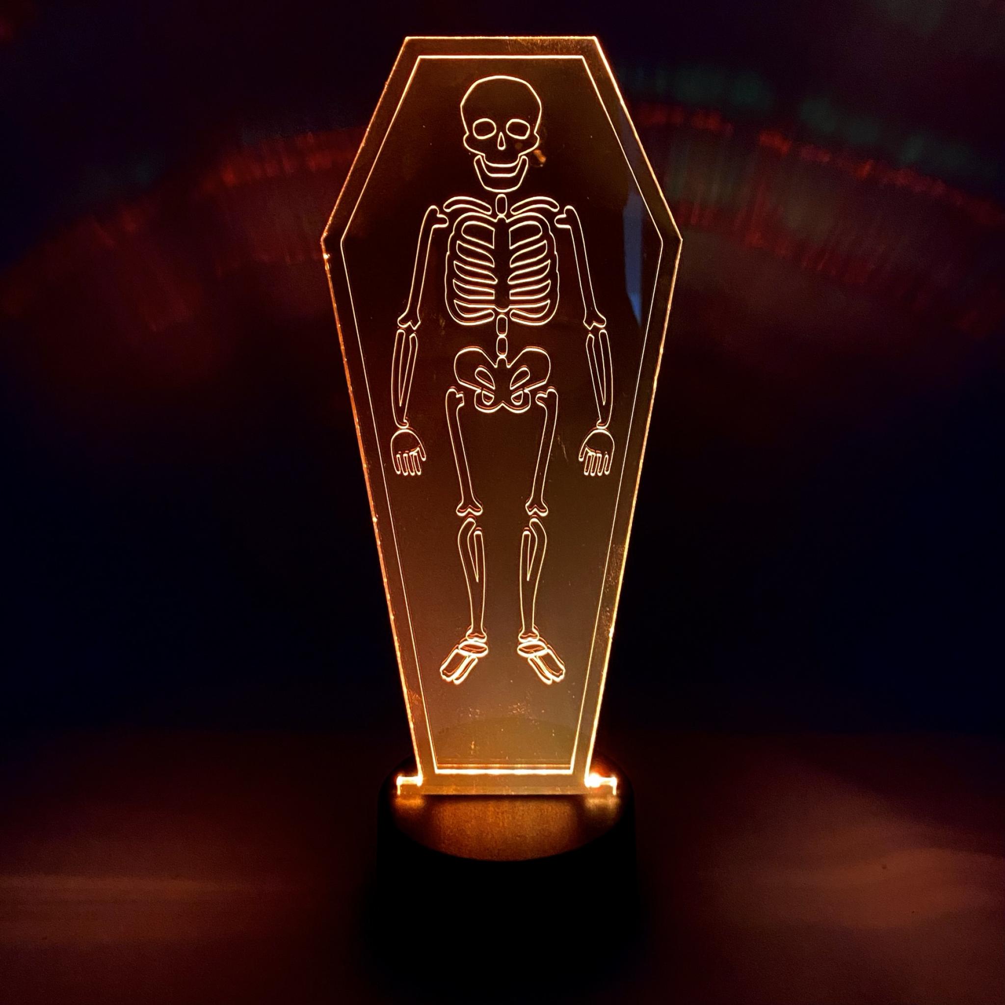 Skeleton Halloween LED Mirror Light | Puffin Plastics